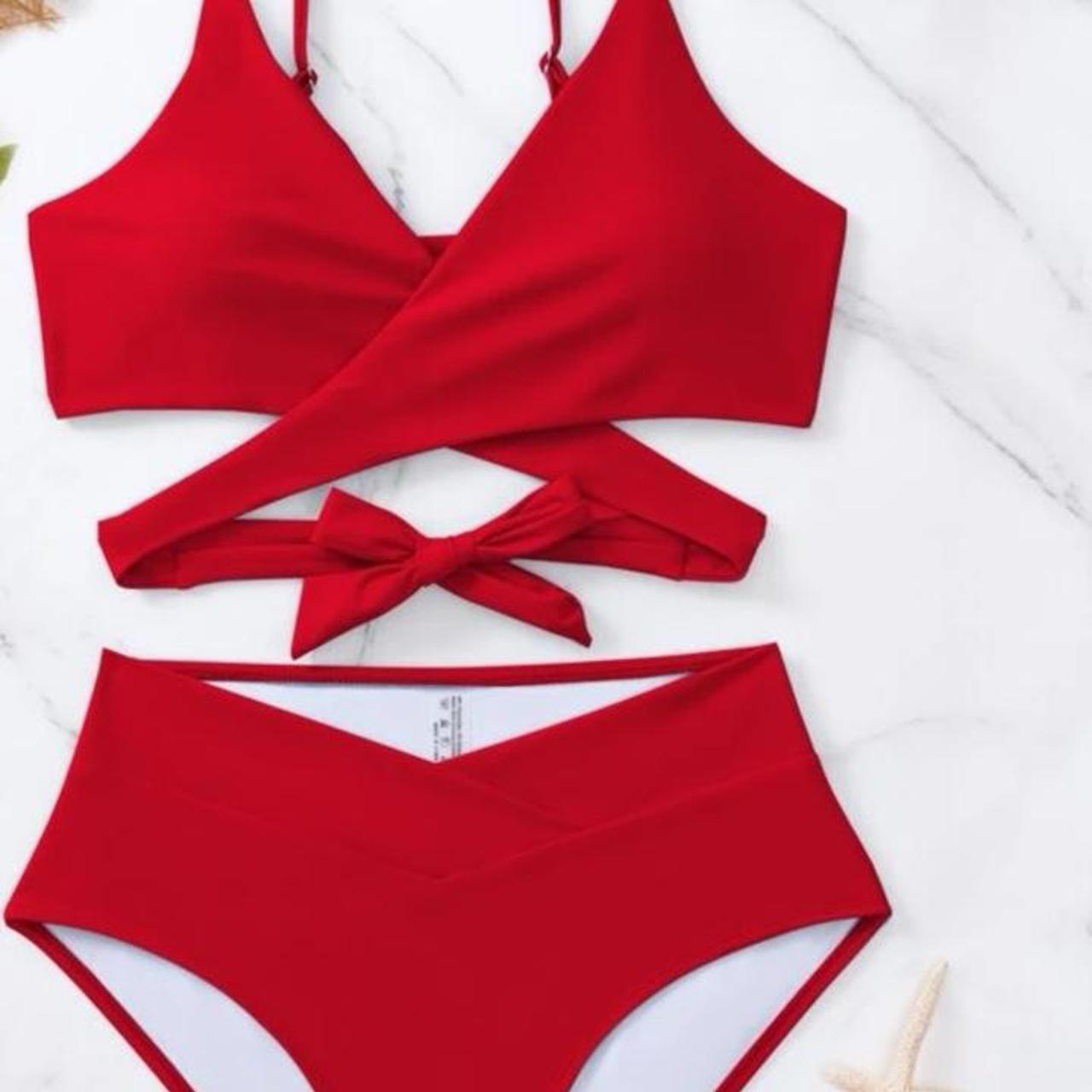 Women's Red Bikinis-and-tankini-sets | Depop