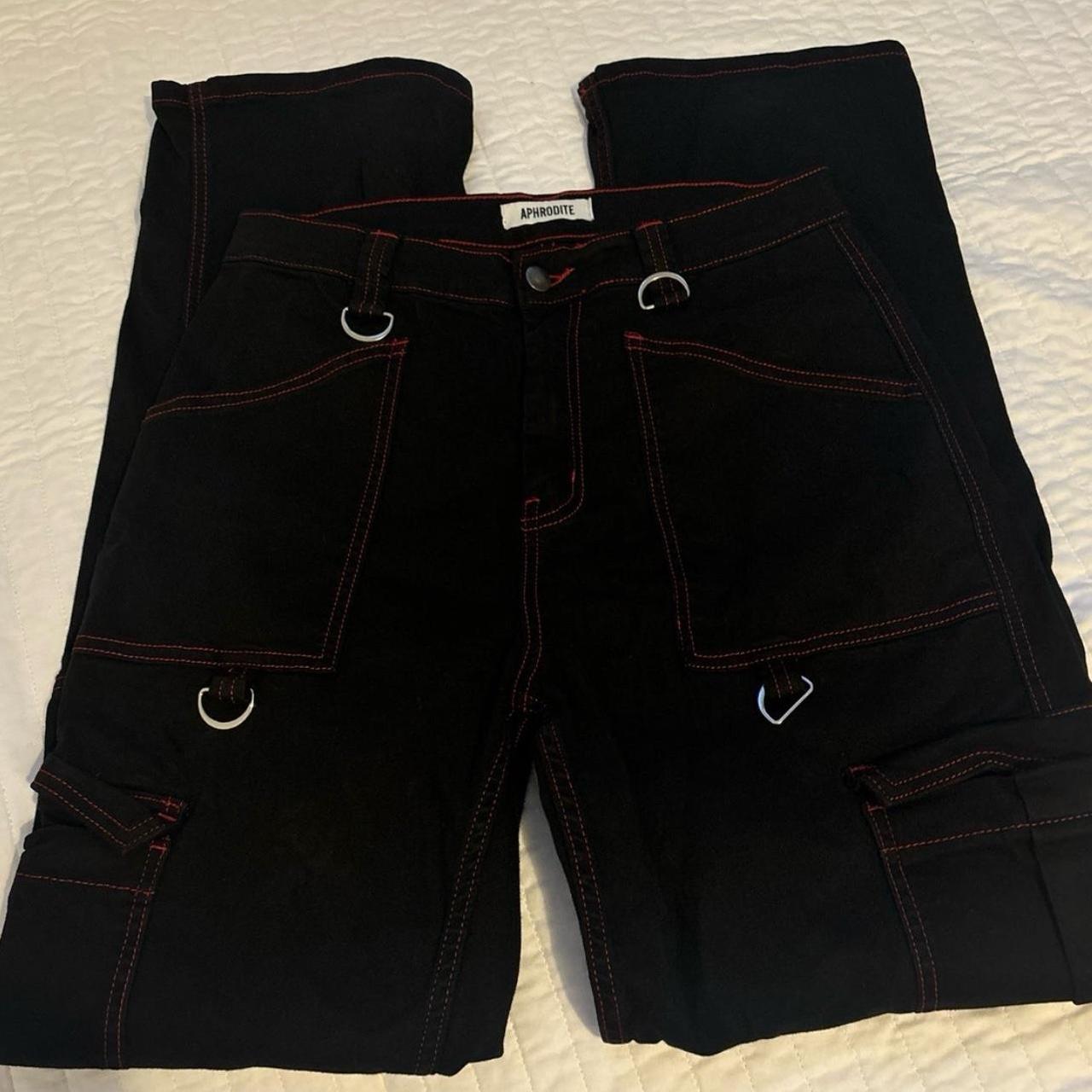 Red Stitch Cargo Carpenter Pants -tripp nyc... - Depop