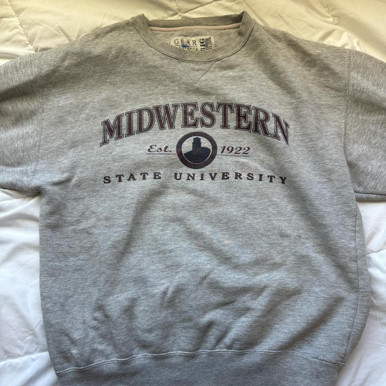 vintage gray university crew neck - Depop