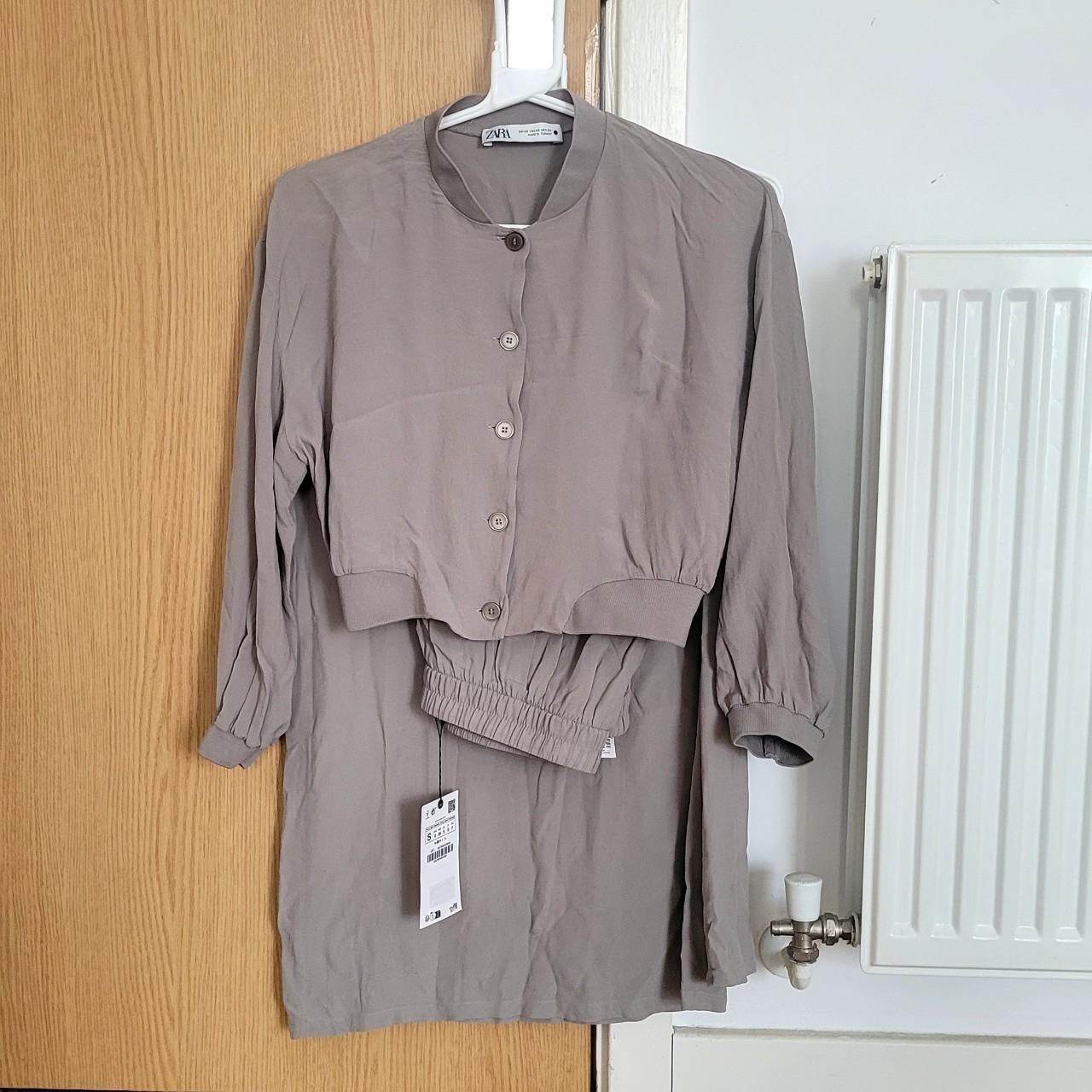 Zara Coord Set Wide leg trousers bnwt size S Bomber... - Depop