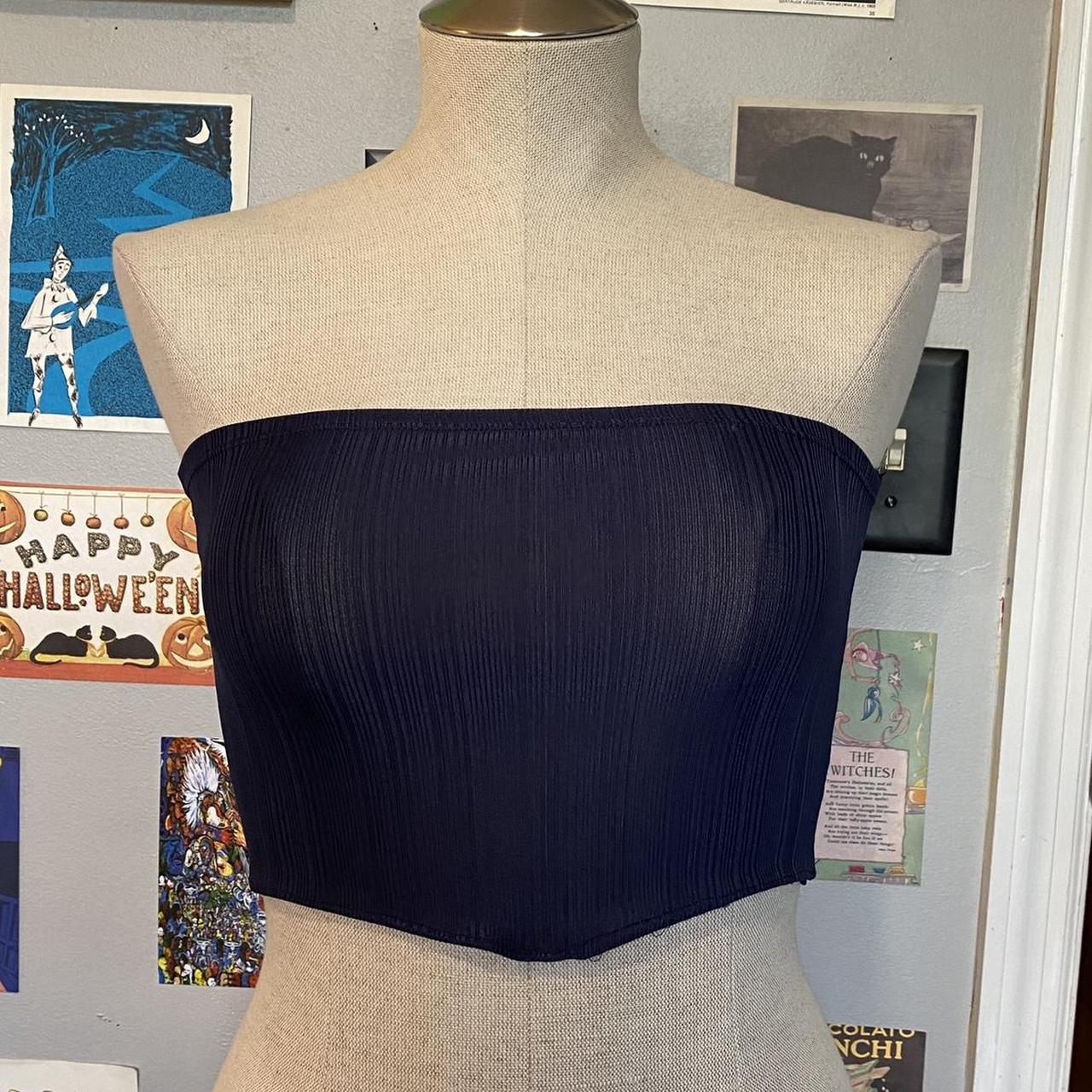 Navy/Blue Bandana Style Tube Top Navy blue stretchy... - Depop