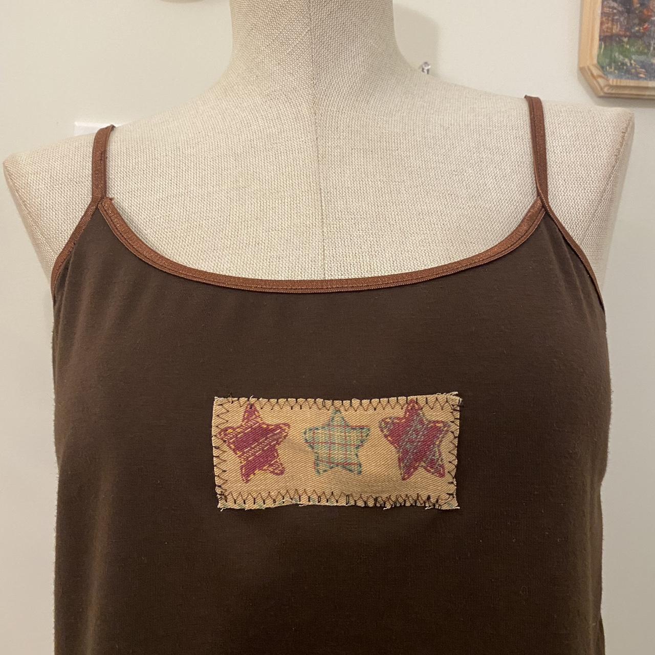 Cropped Star Patch Brown Cami Slightly cropped... | Depop