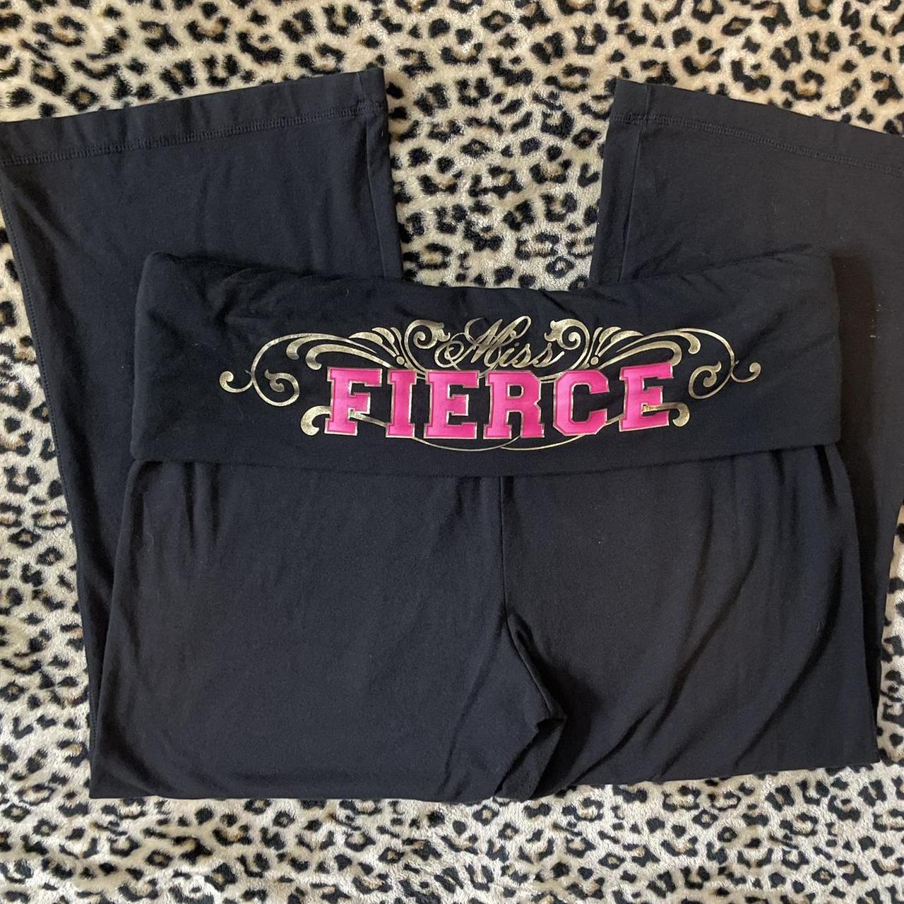 Y2k mcbling ‘Miss fierce’ fold over yoga style... - Depop