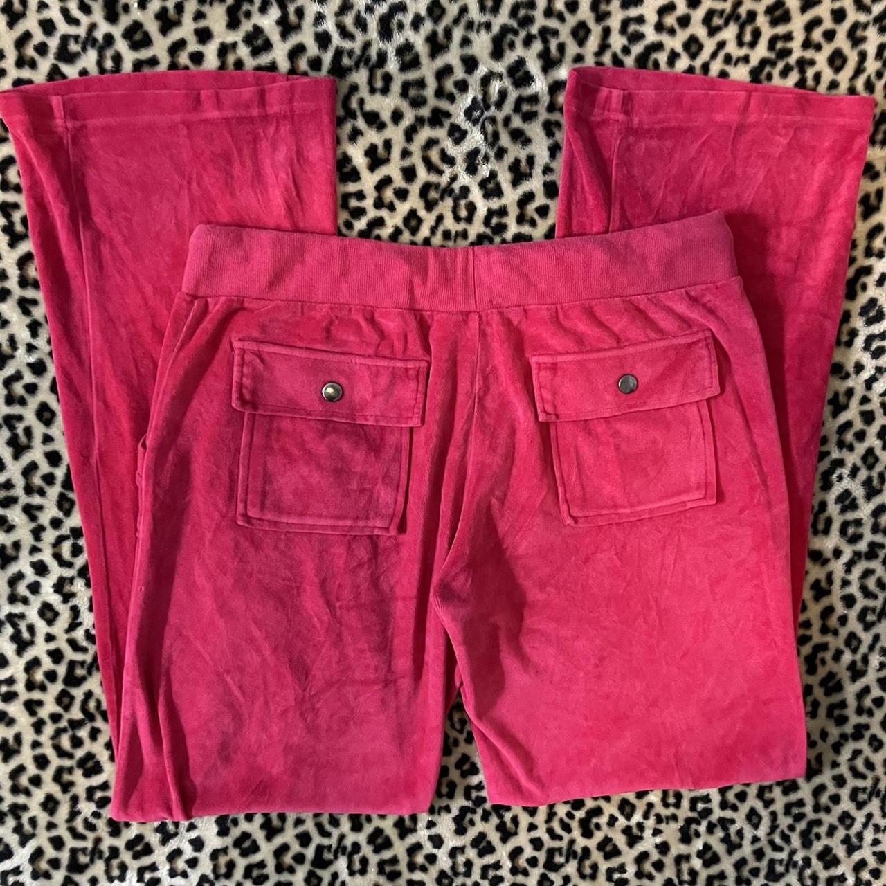 Y2k juicy couture style red velour pants with the... - Depop