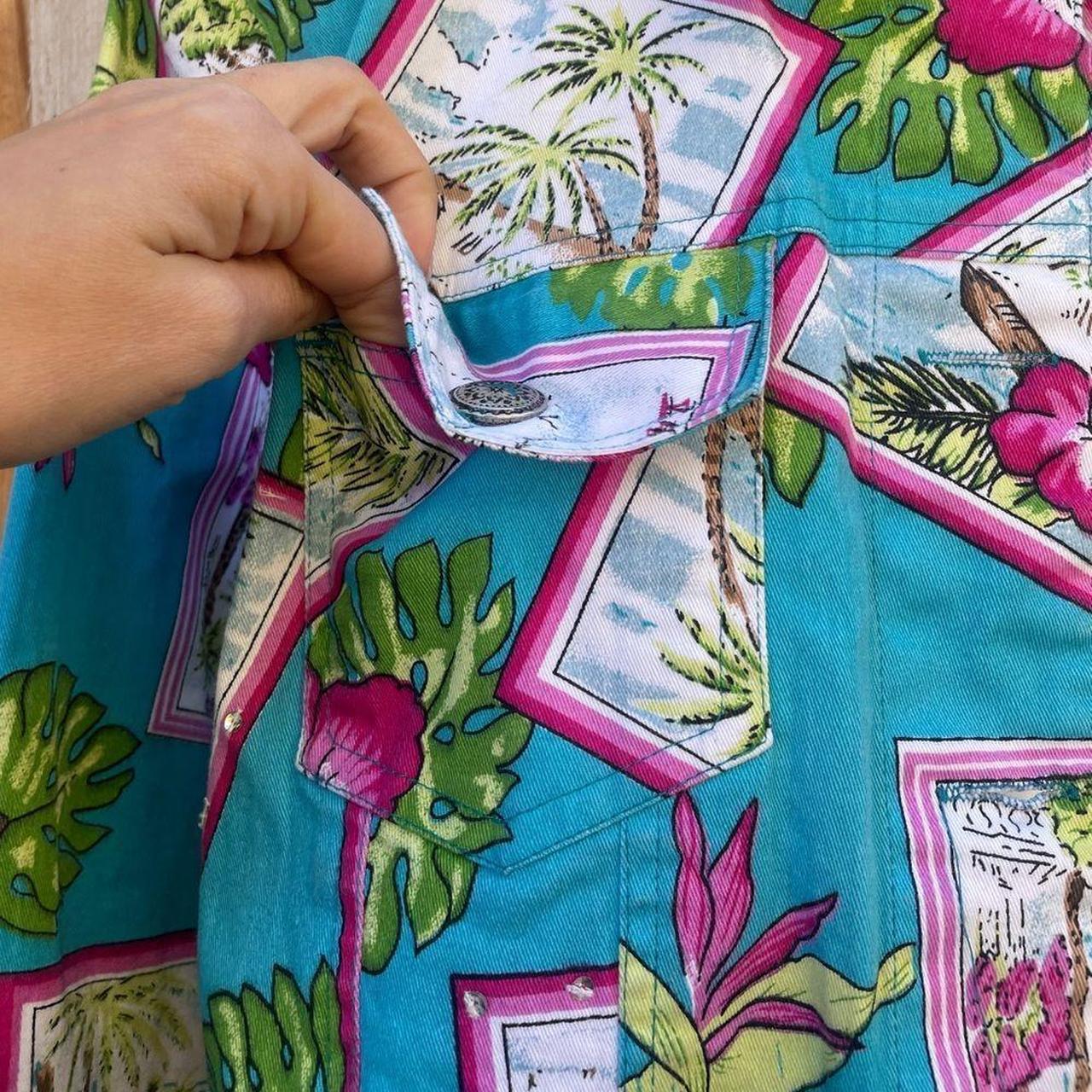 Absolutely adorable blue light jacket with printed... - Depop