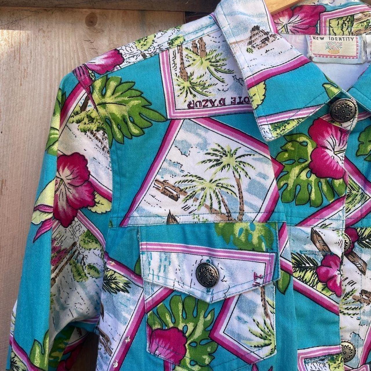 Absolutely adorable blue light jacket with printed... - Depop