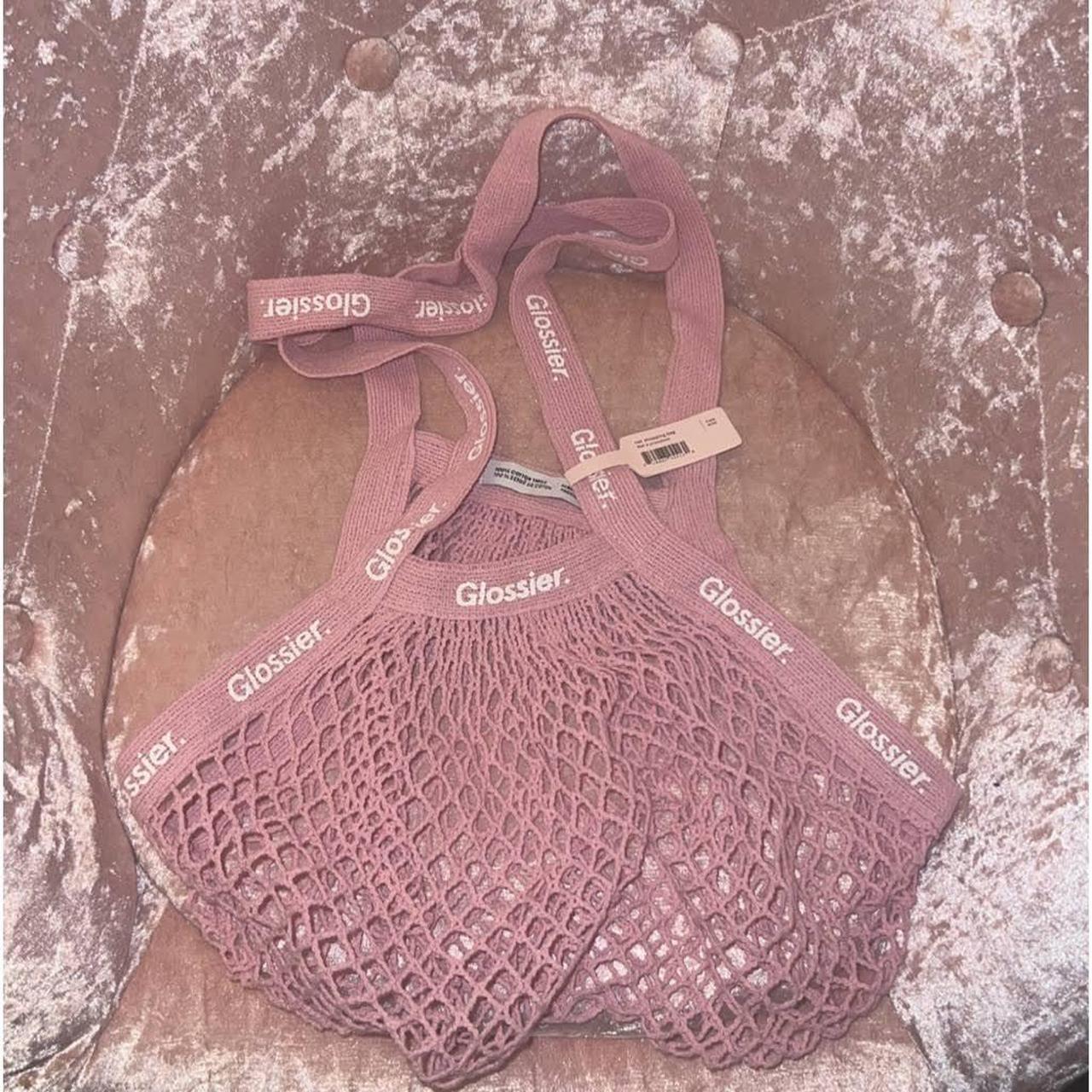 glossier market tote bag pink - Depop