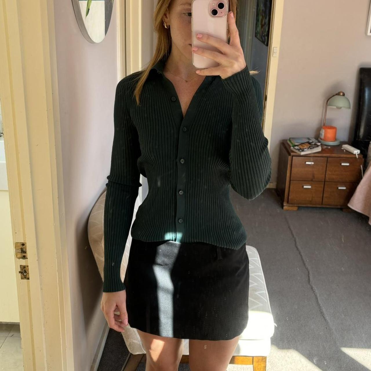 COS green button up - size XS, worn on 8 - beautiful... - Depop