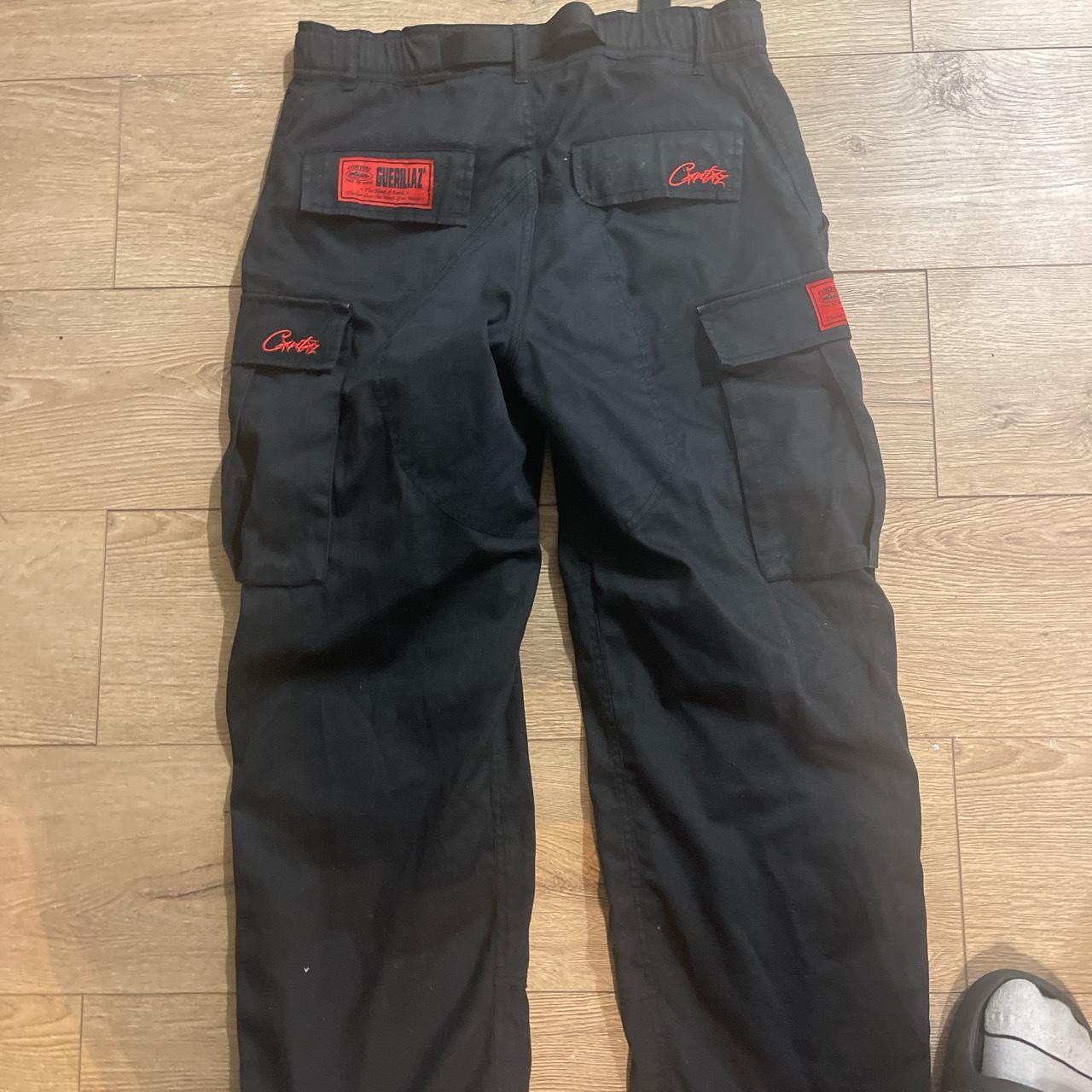 Corteiz cargos black red #corteiz #cargos - Depop
