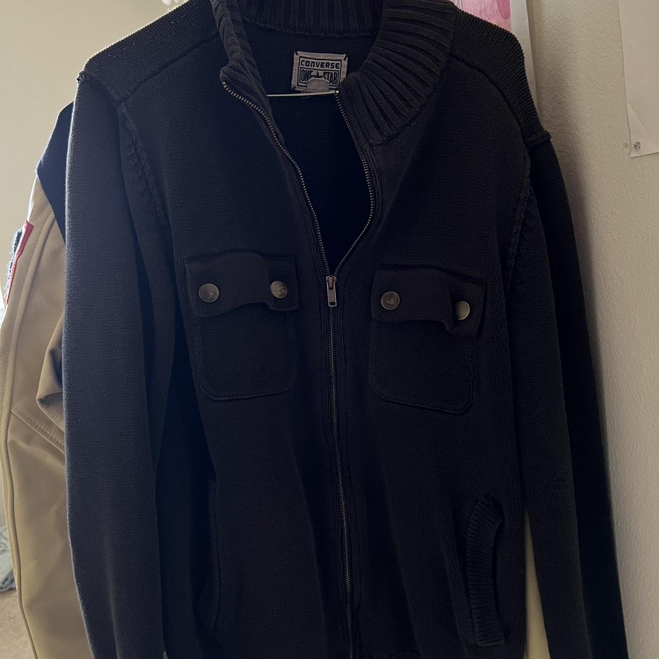 Converse zip up Size m No flaws and has pockets... - Depop