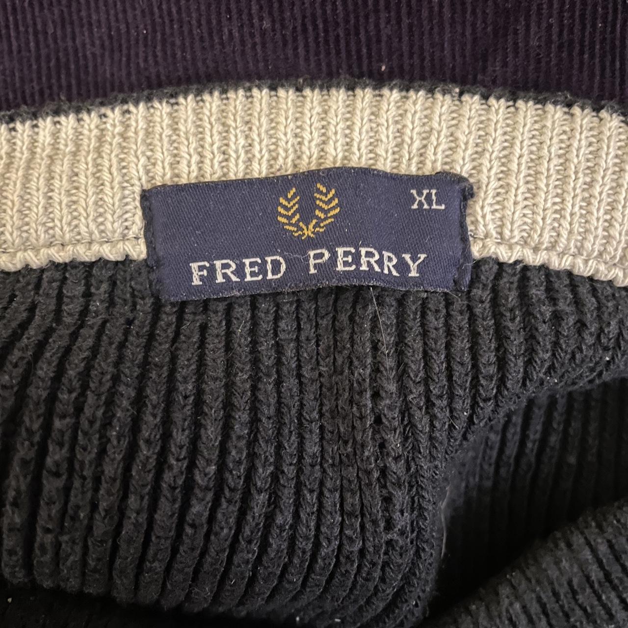 Vintage Black Fred Perry Jumper. XL. Worn. No Flaws... - Depop
