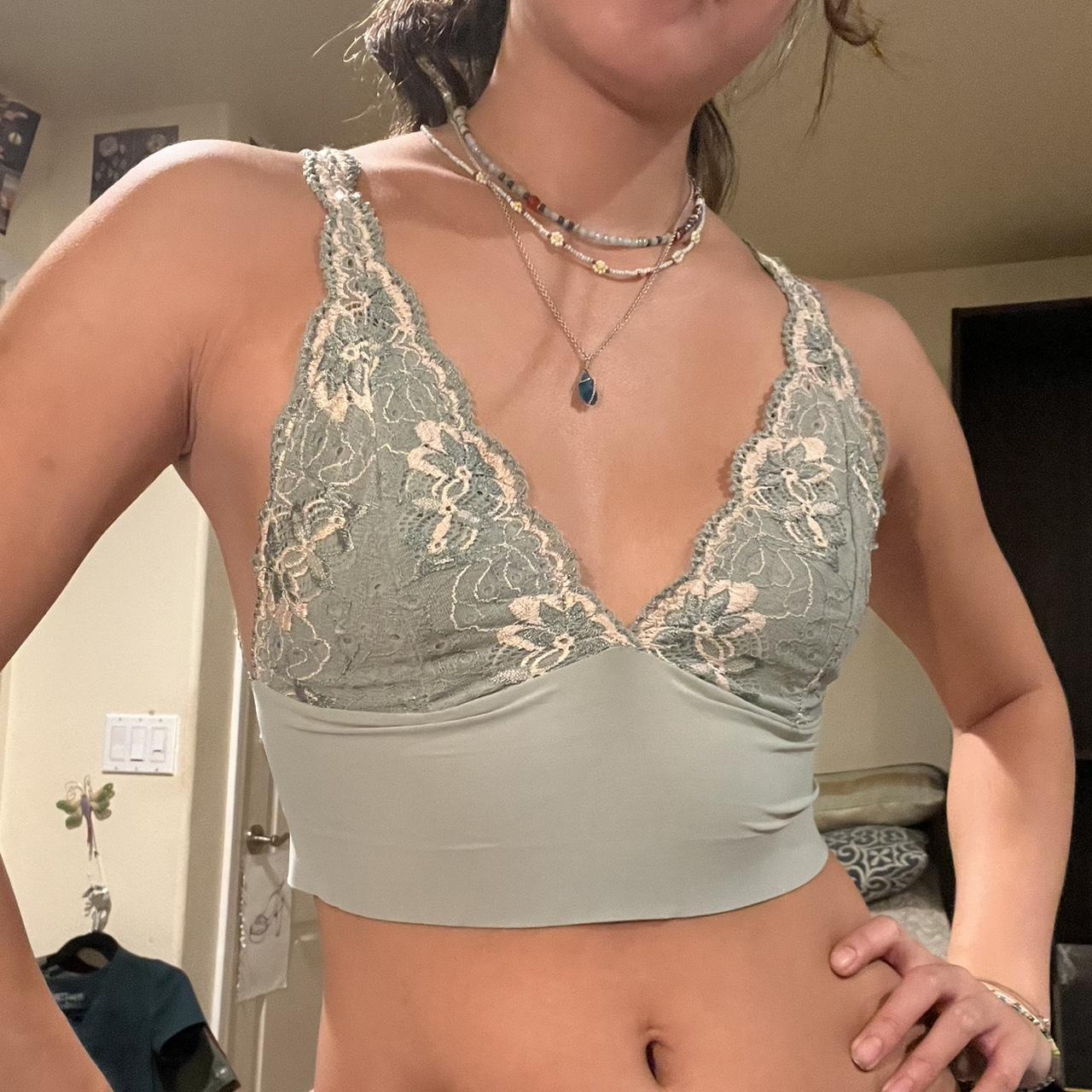 adorable little lace turquoise bralette tank top.... | Depop