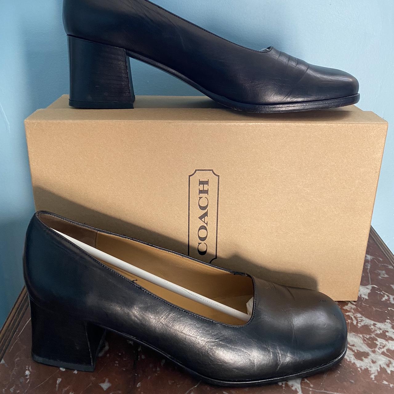 Woman's COACH block heels with rounded toe size 8 B.... - Depop