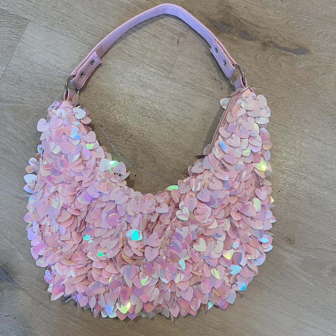 LARGE Y2K pink sequin Y2K purse! Perfect for summer... - Depop