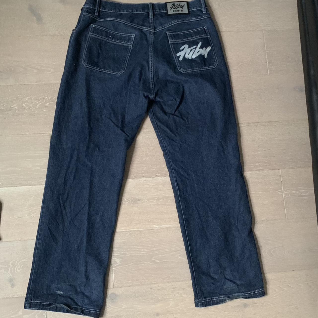 Very rare fubu baggy jeans! W40 L32 and have 10"... - Depop