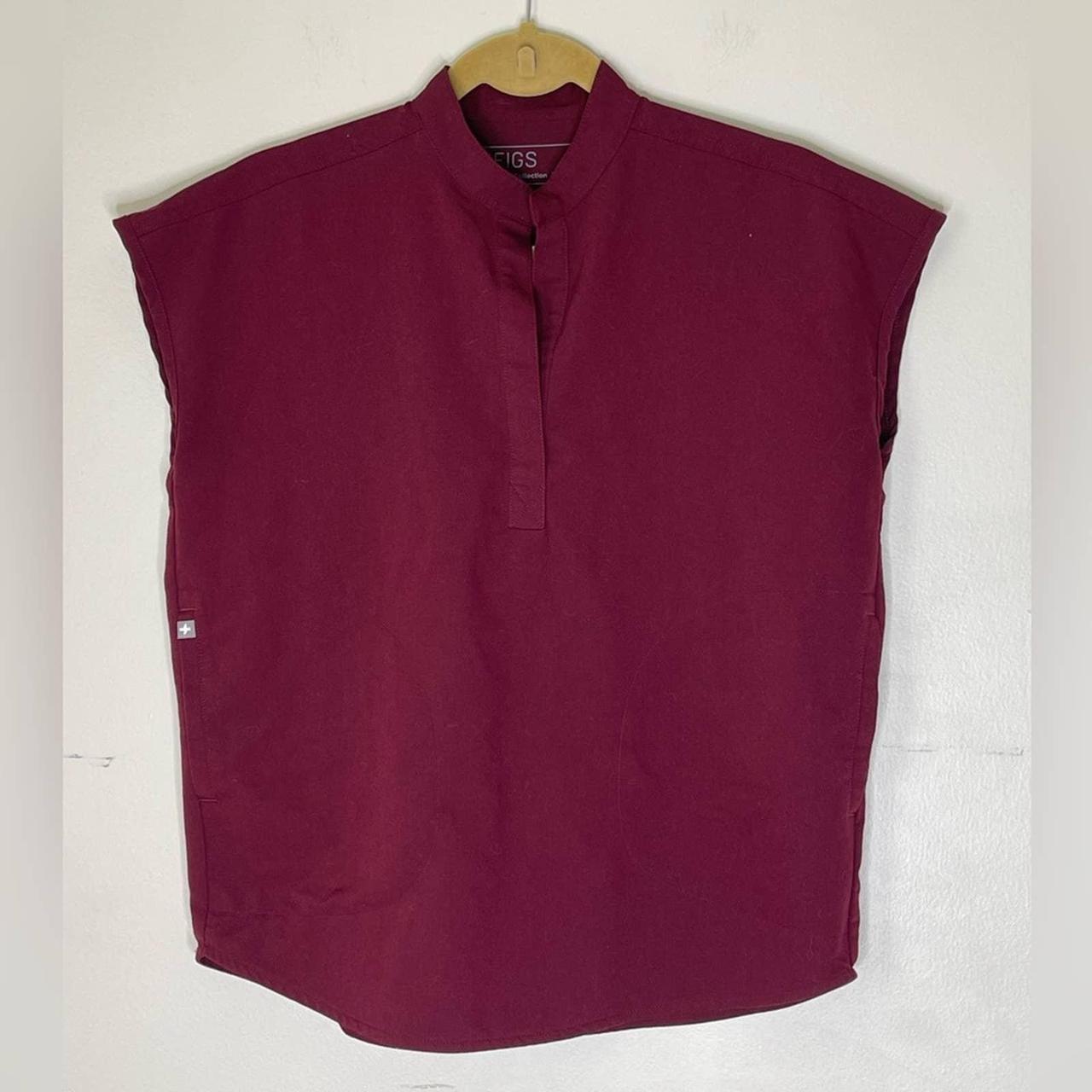 FIGS Technical Collection Burgundy Sleeveless Scrub... - Depop