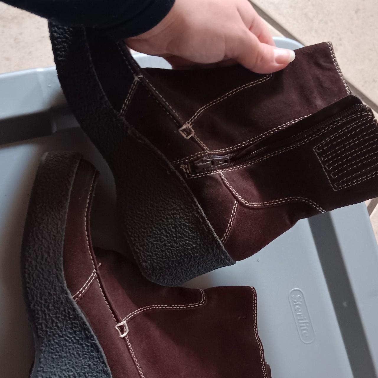 Bongo vintage wedge boots Brown size 9 runs small... - Depop