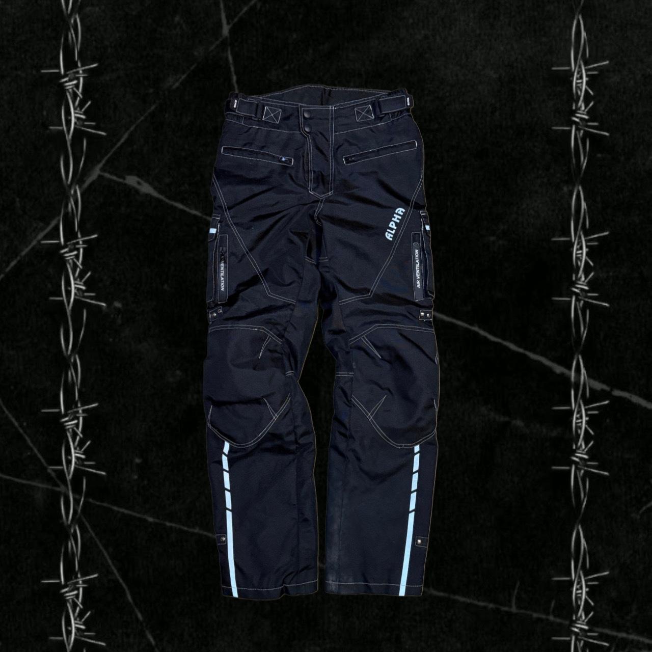 Black Alpha cycle gear motorcycle riding cargo tech... | Depop