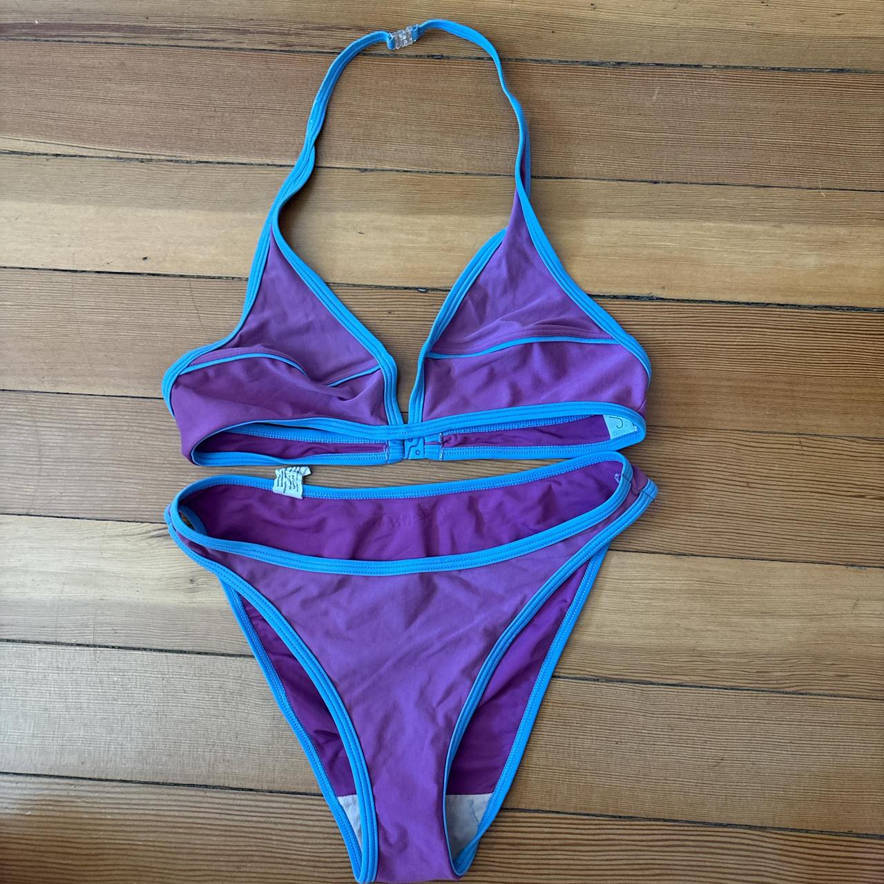 Purple and light blue halter bikini set !! Perfect... | Depop