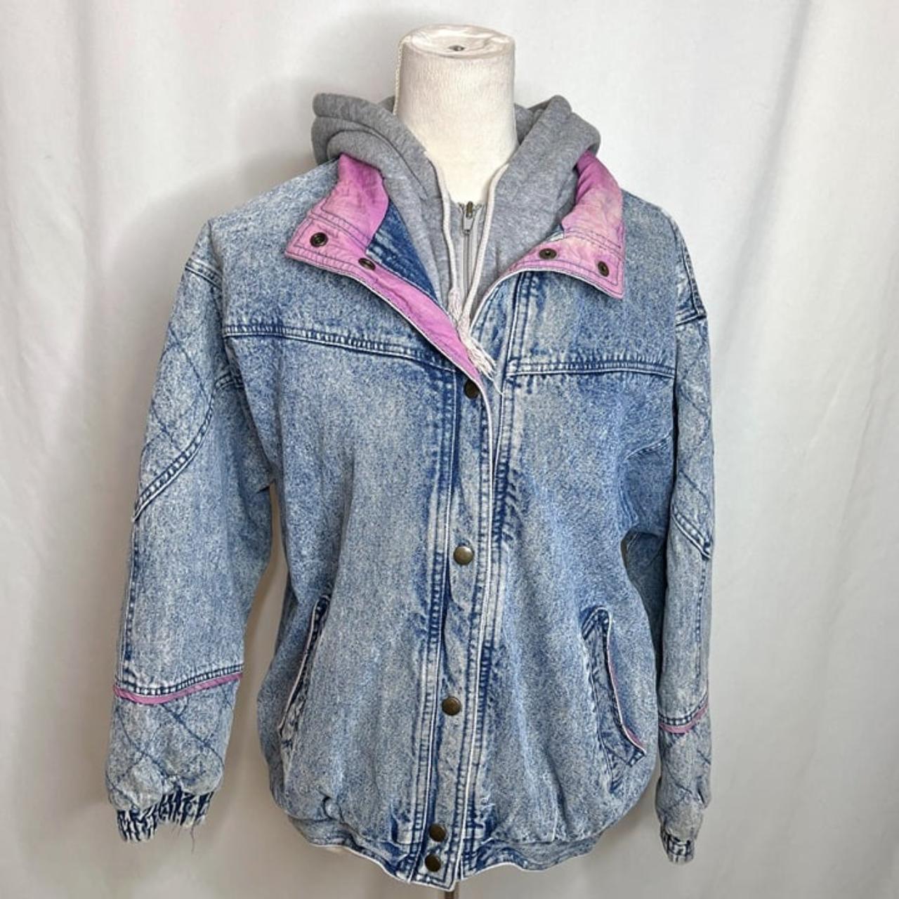 Vintage 90s Weathered Blues Acid Washed Quilted... - Depop