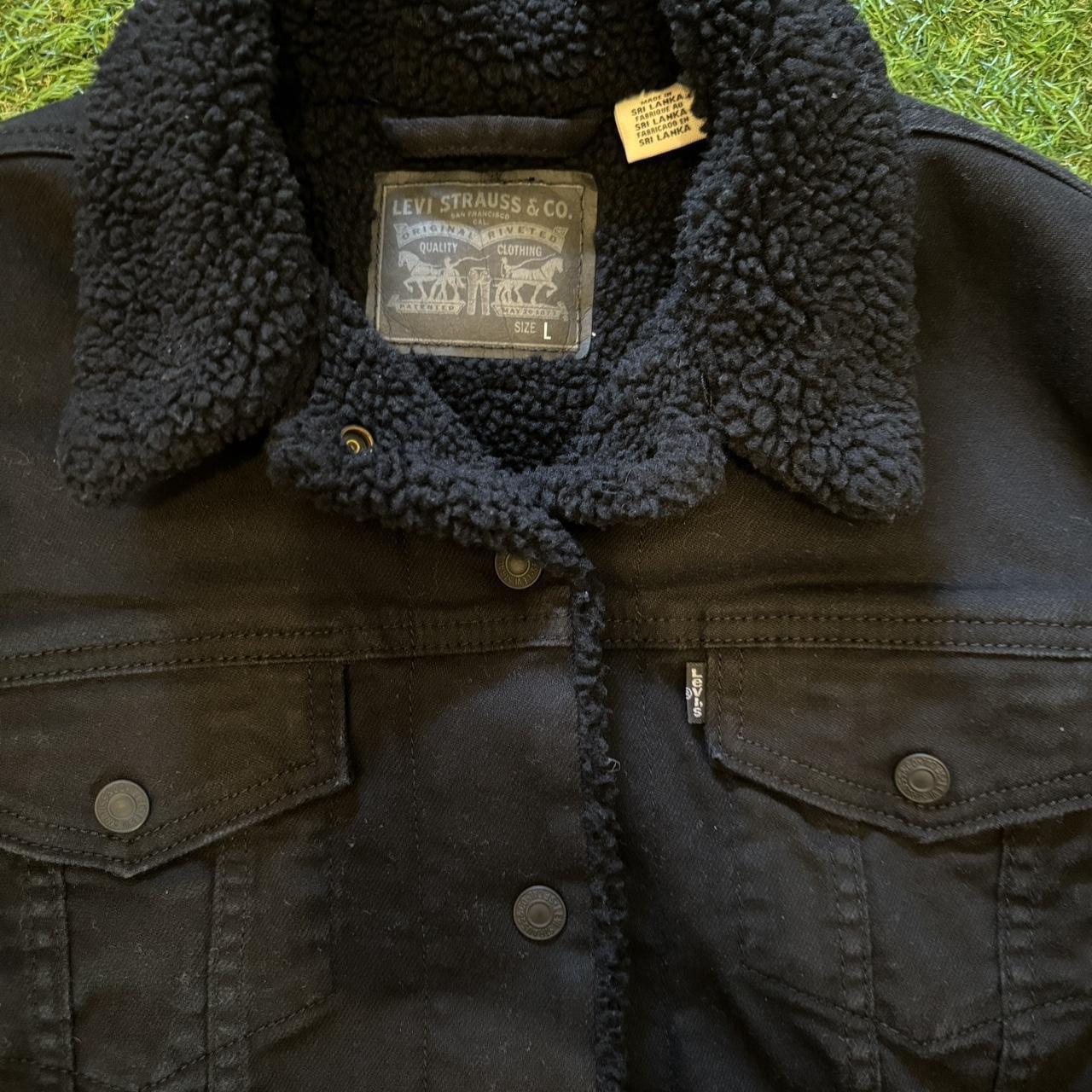 Black Levi’s Sherpa lined denim jacket Women’s... - Depop