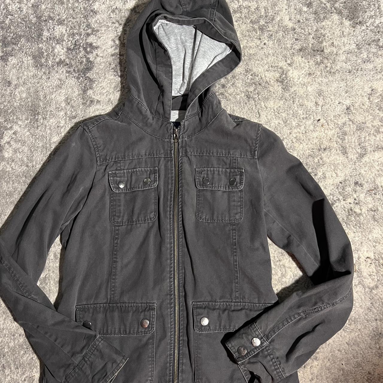 nice dark grey jacket🕷️ in great condition! please... - Depop