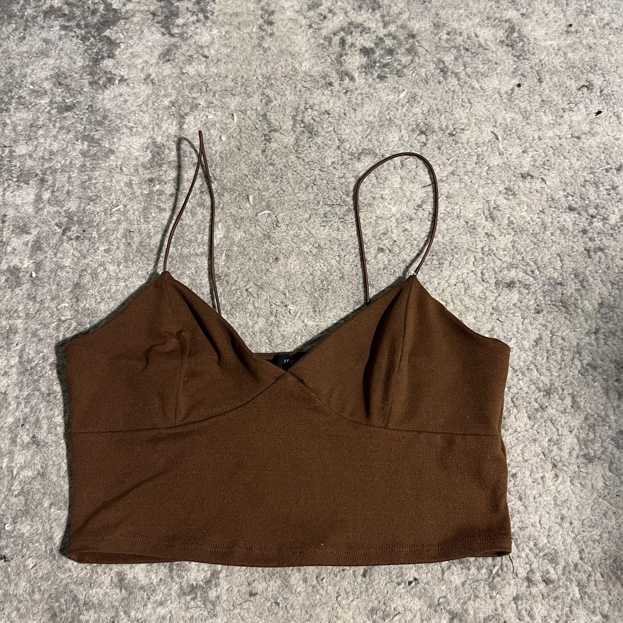 Cute Chocolate Brown Tank Top In Great Condition Depop