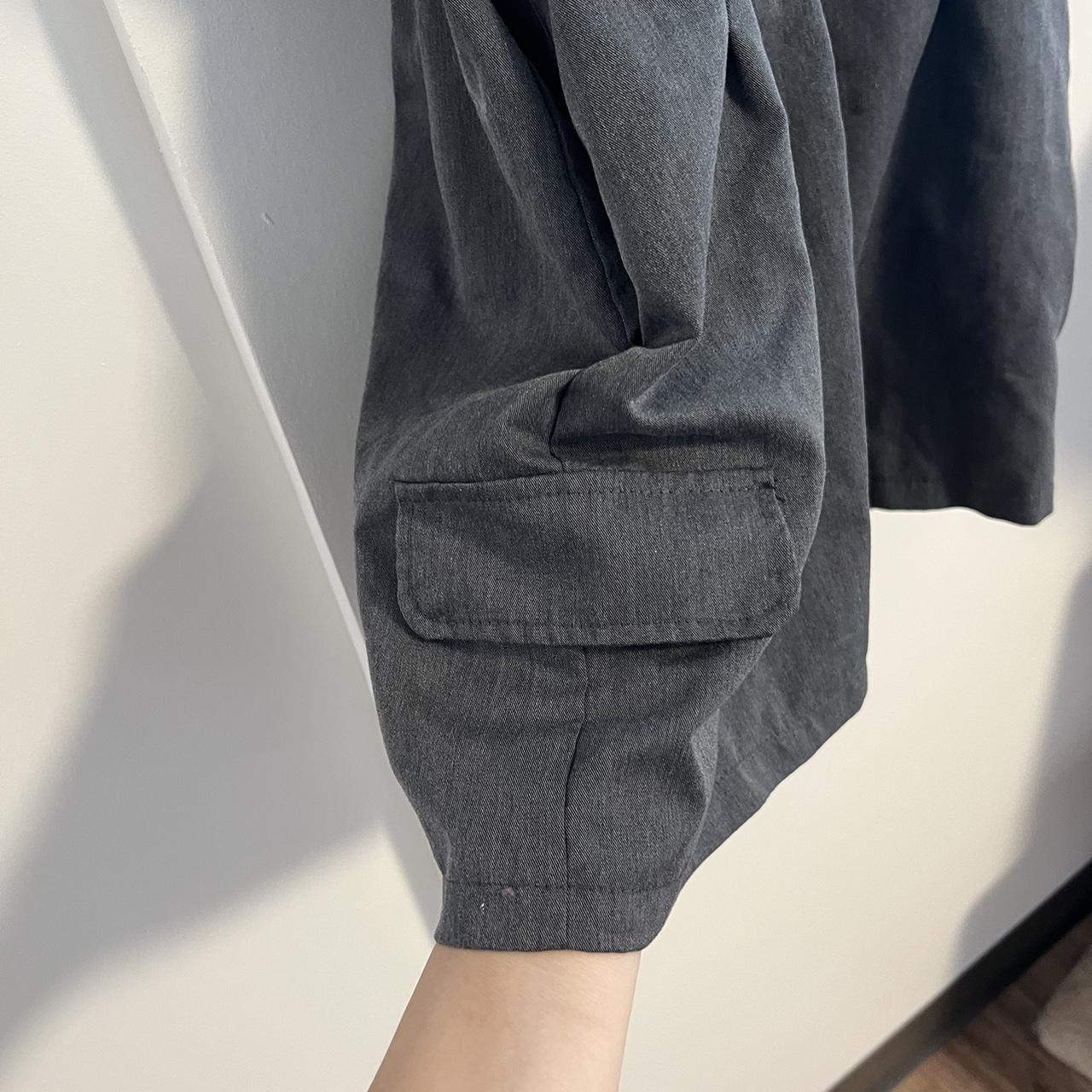 Short Grey Overalls - Two tone buttons - Deep... - Depop