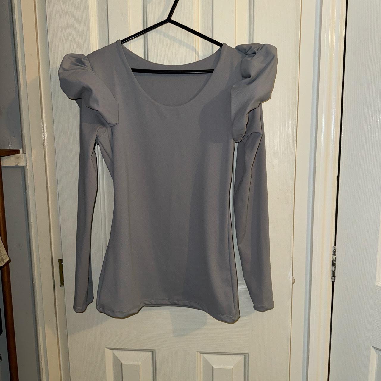 grey puff sleeve flared set worn once perfect... - Depop