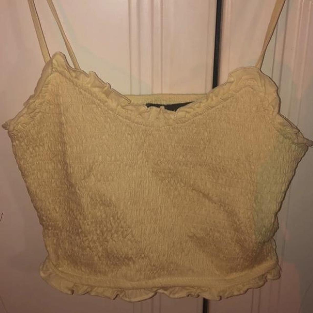 Primark Women's Yellow Crop-top | Depop