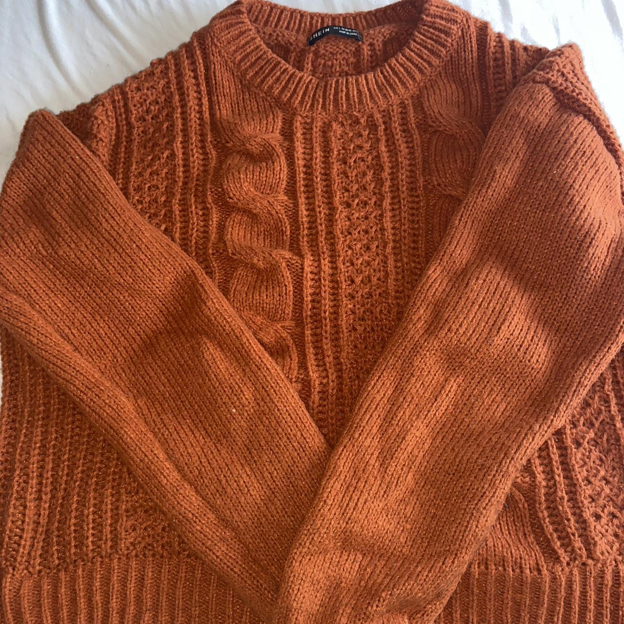 orange cable knit jumper Message before buying xxx - Depop