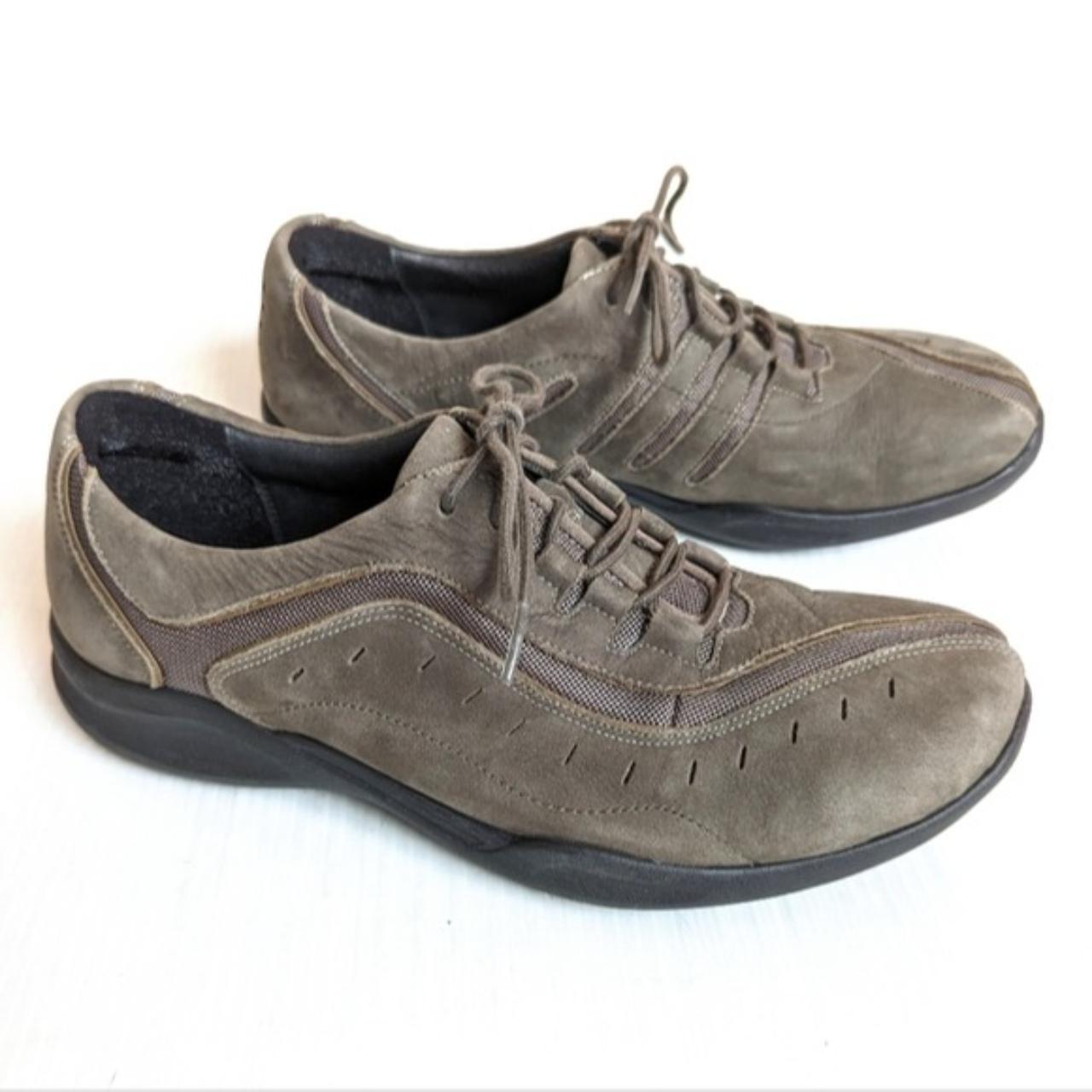 CLARKS Wave gray leather oxford loafers sneakers... - Depop