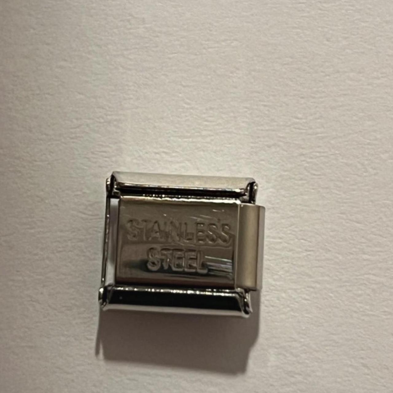 Dark blue flower charm for nomination style bracelet - Depop