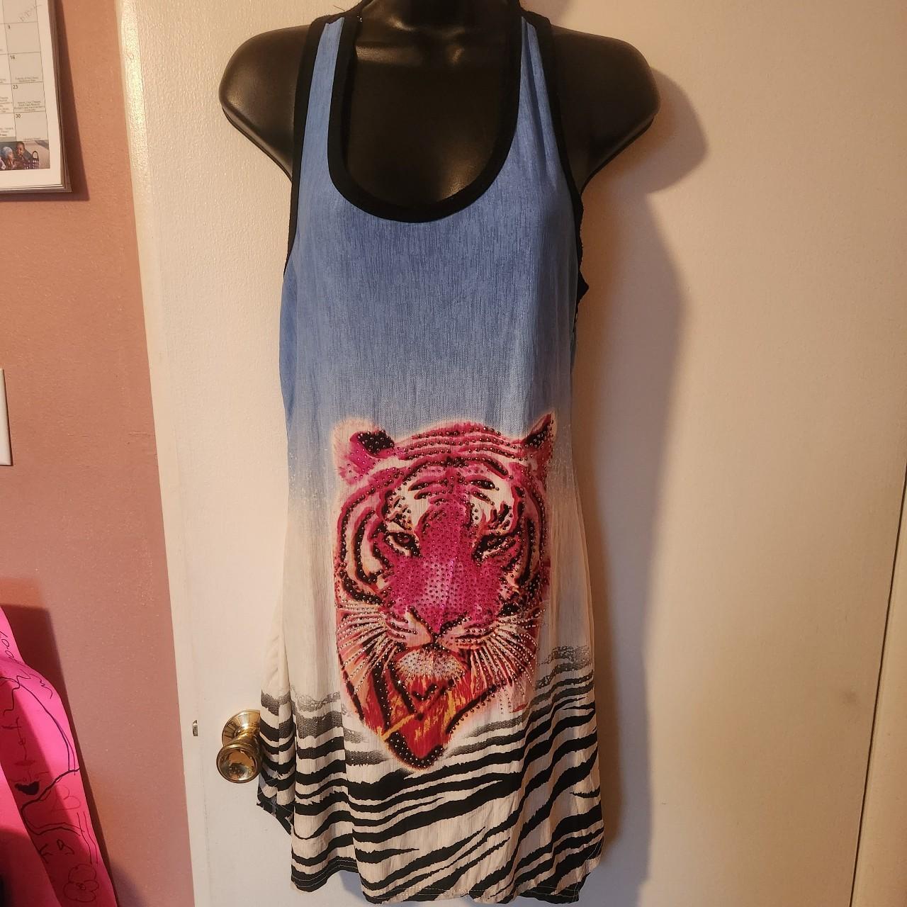Tiger sequin dress Light and airy comfy... - Depop