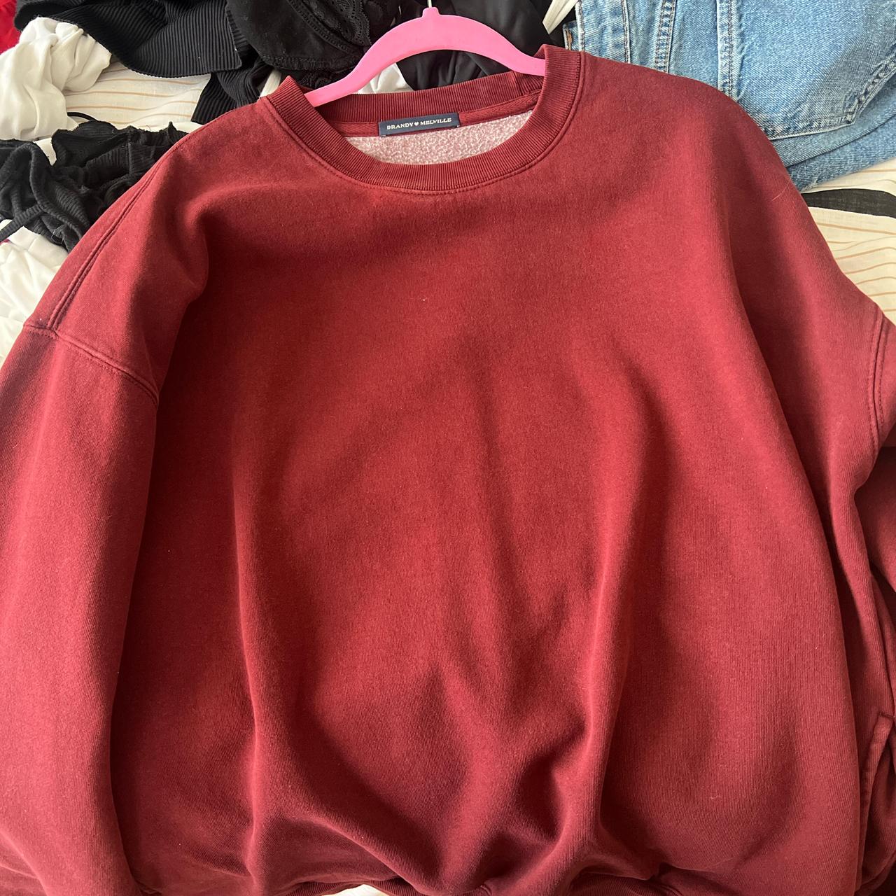 Super cute and comfy red brandy crewneck Gently used... - Depop