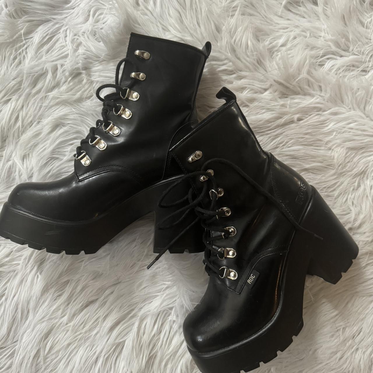 ROC Australia Black platform combat boots only worn... - Depop