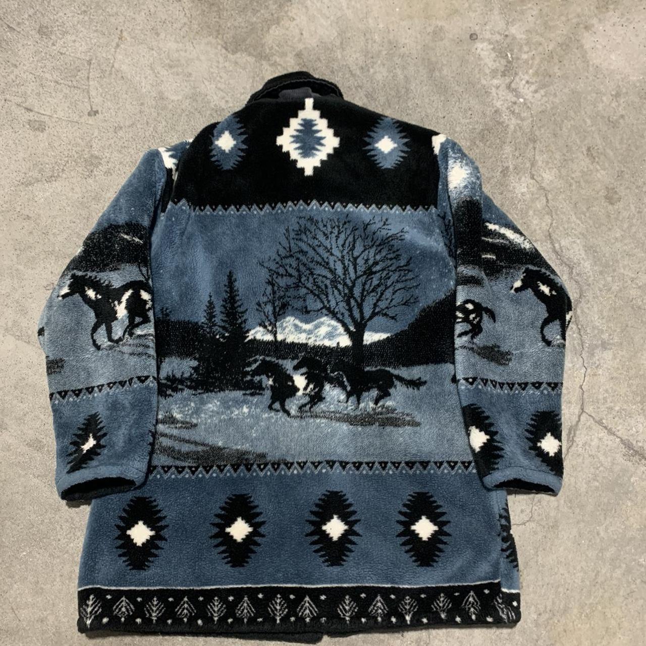Vintage 90s Blue Denali Aztec Western Cowboy Tribal... | Depop