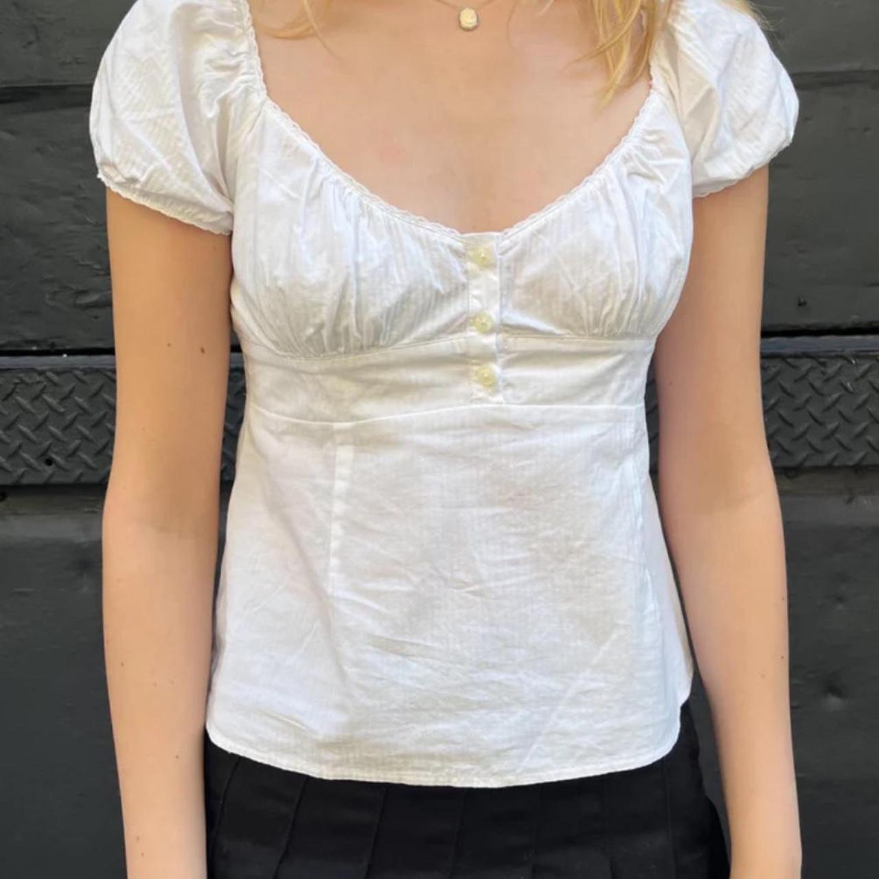 blair cotton ruffle top brandi... - Depop