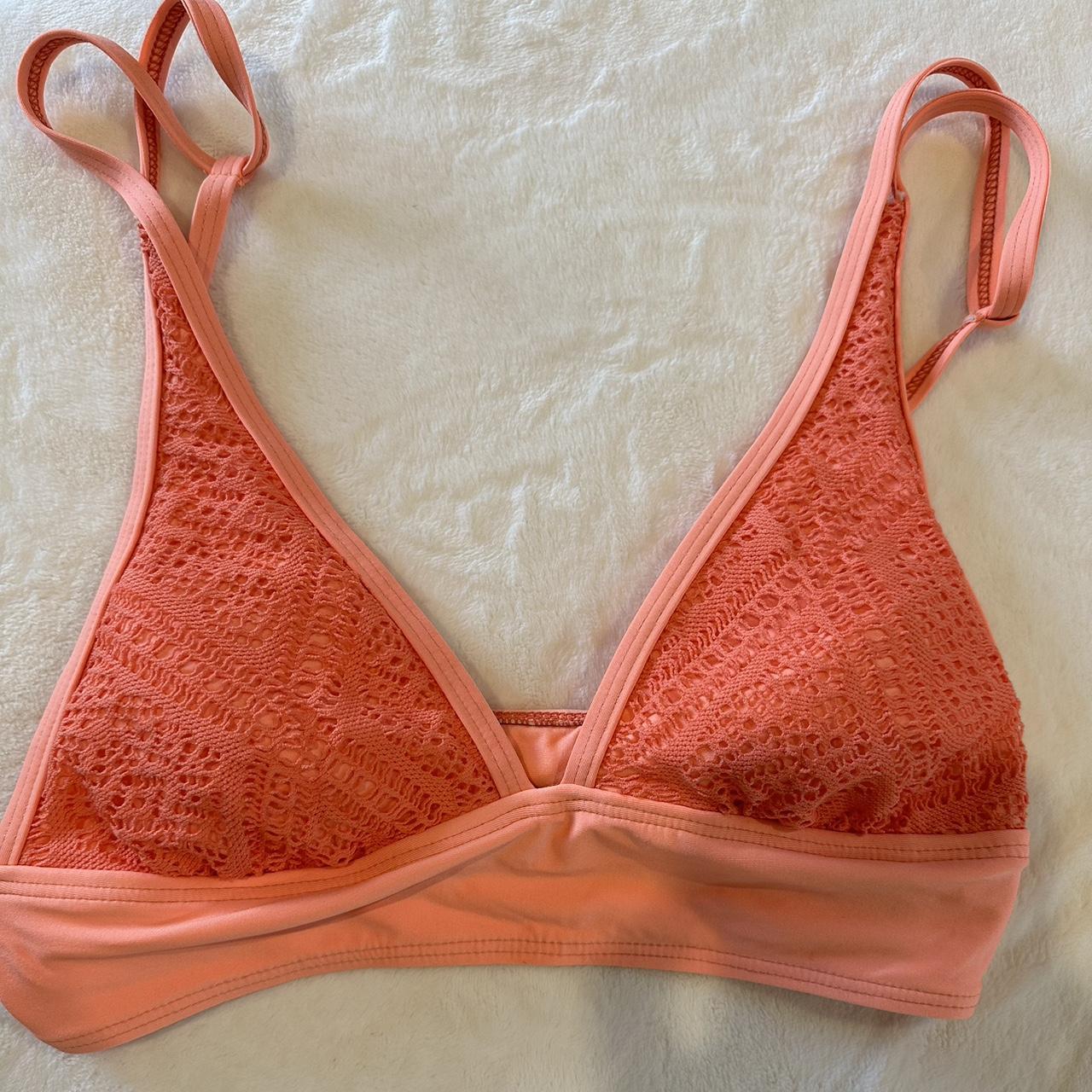 Orange coral mesh ella moss bathing suit top -size... - Depop