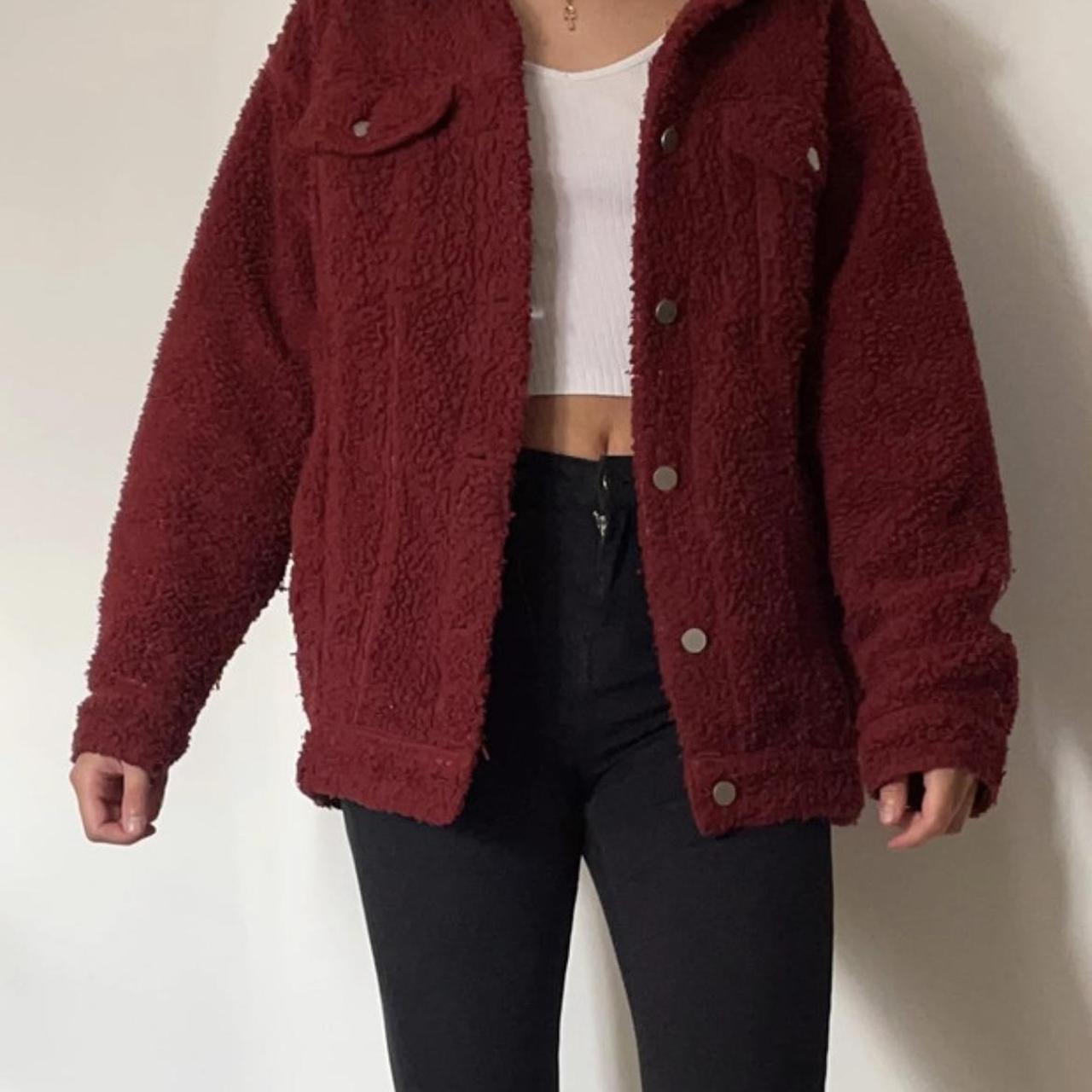 Oversized teddy bear/ borg / trucker jacket... - Depop