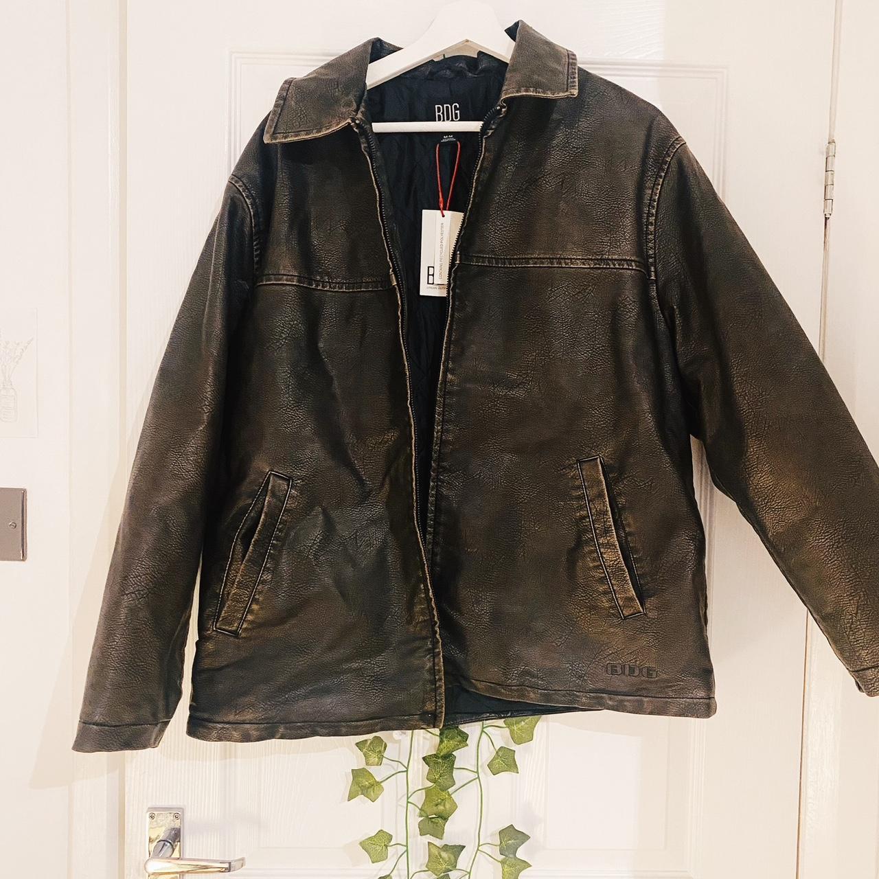 - urban outfitters leather jacket - BDG - never... - Depop