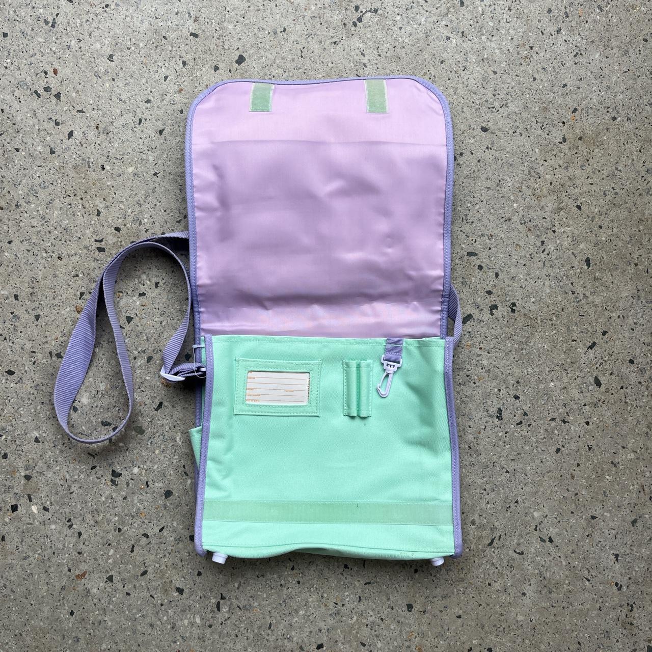 Y2K Pastel Purple and Green Roxy Satchel Bag Never... - Depop