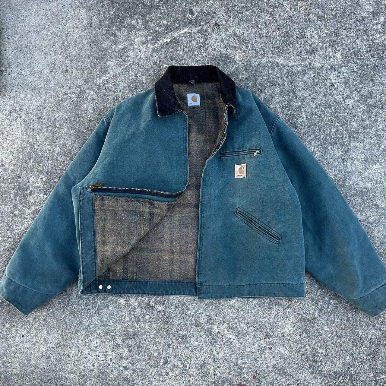 Vintage Carhartt Detroit Jacket - Hunter Green XXL -... - Depop