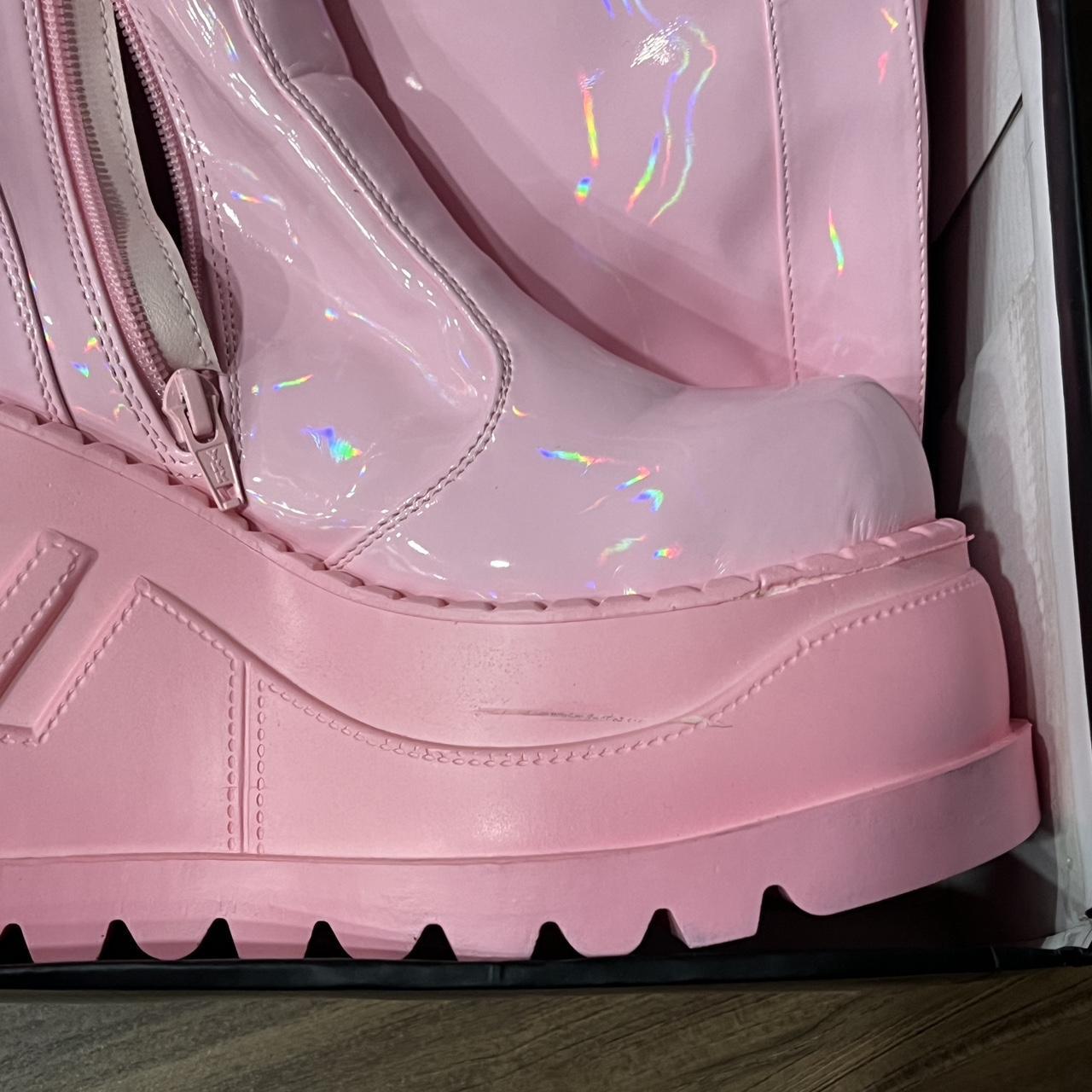 Demonia Women's Pink Boots | Depop
