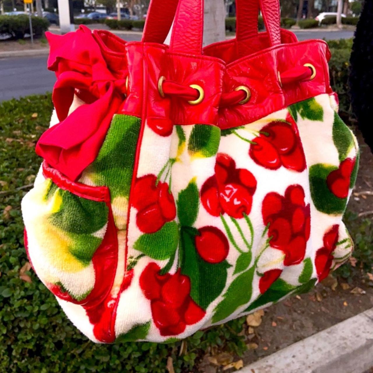 Y2K Juicy Couture CHERRY CHERRIES PRINT TERRY VELOUR... | Depop