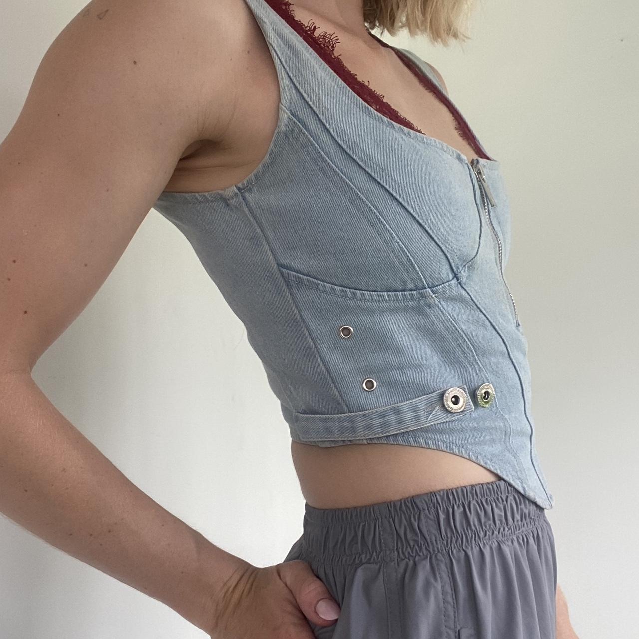 Maniere De Voir Women's Blue Corset | Depop