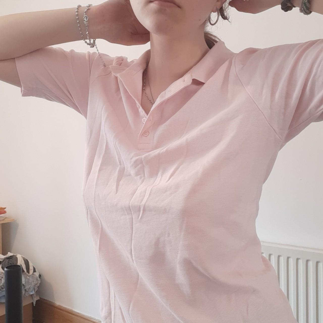 super cute baby pink polo shirt 🍒🌷 comfy and... - Depop