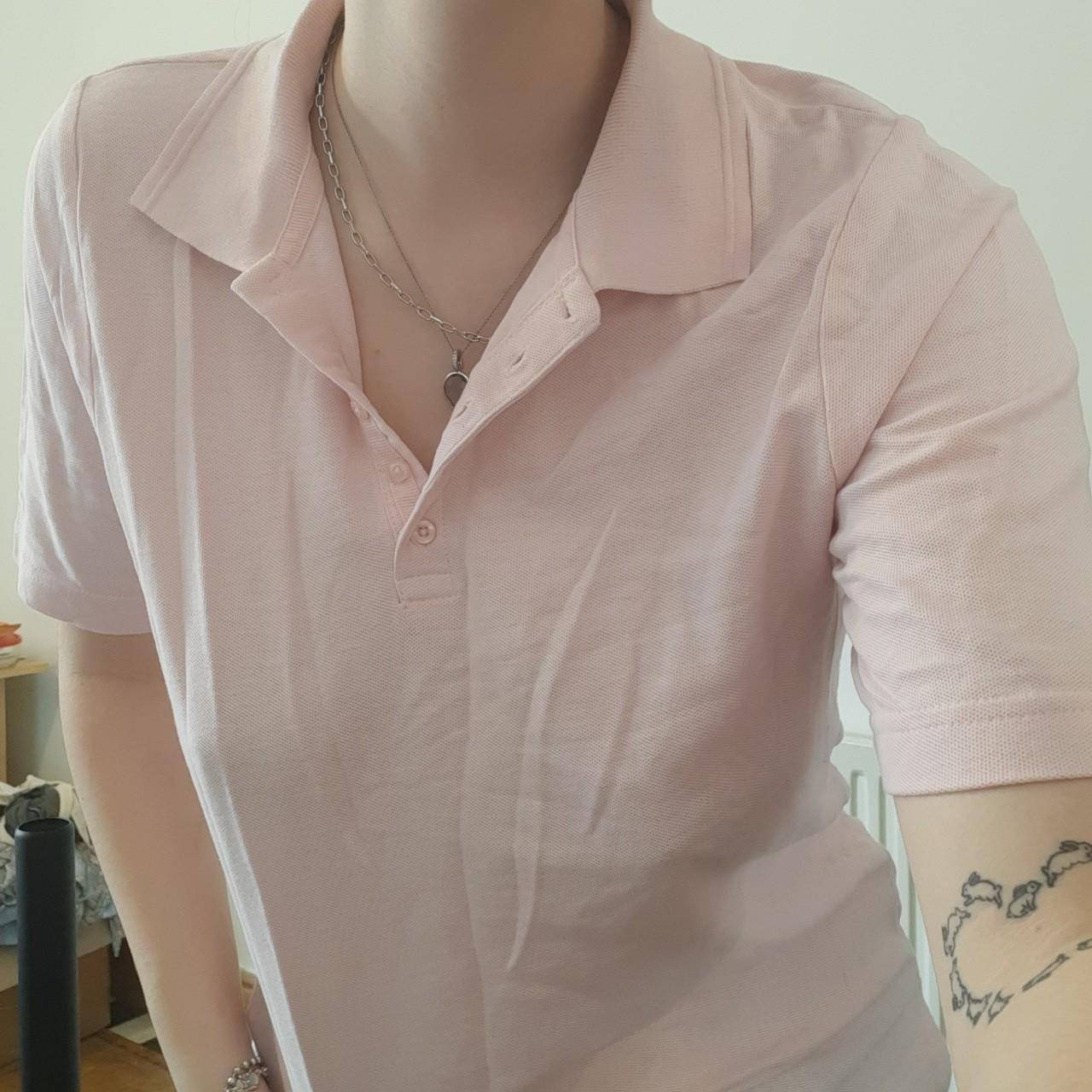 super cute baby pink polo shirt 🍒🌷 comfy and... - Depop