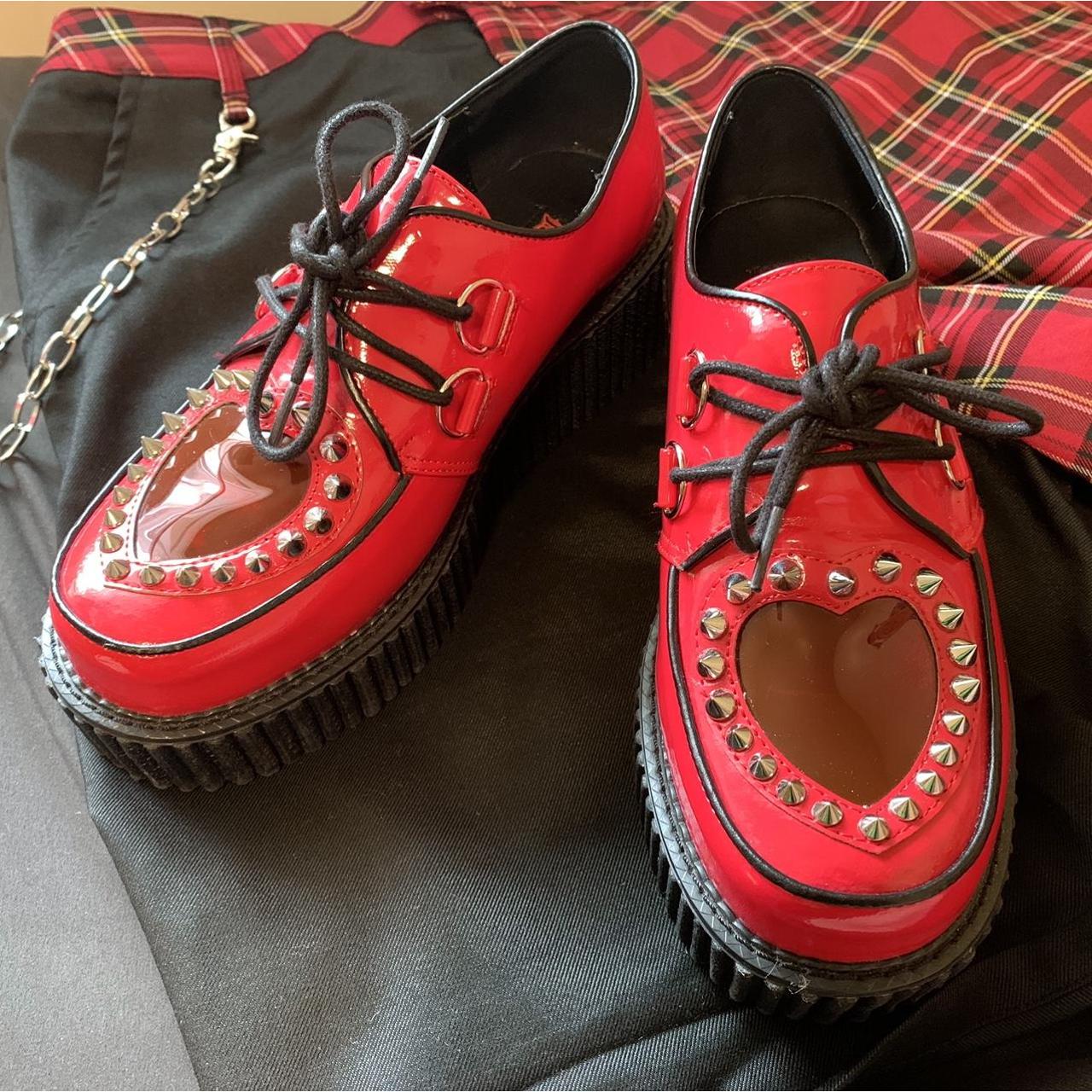 Bright red Demonias/Creeper-108 ️ translucent red... - Depop