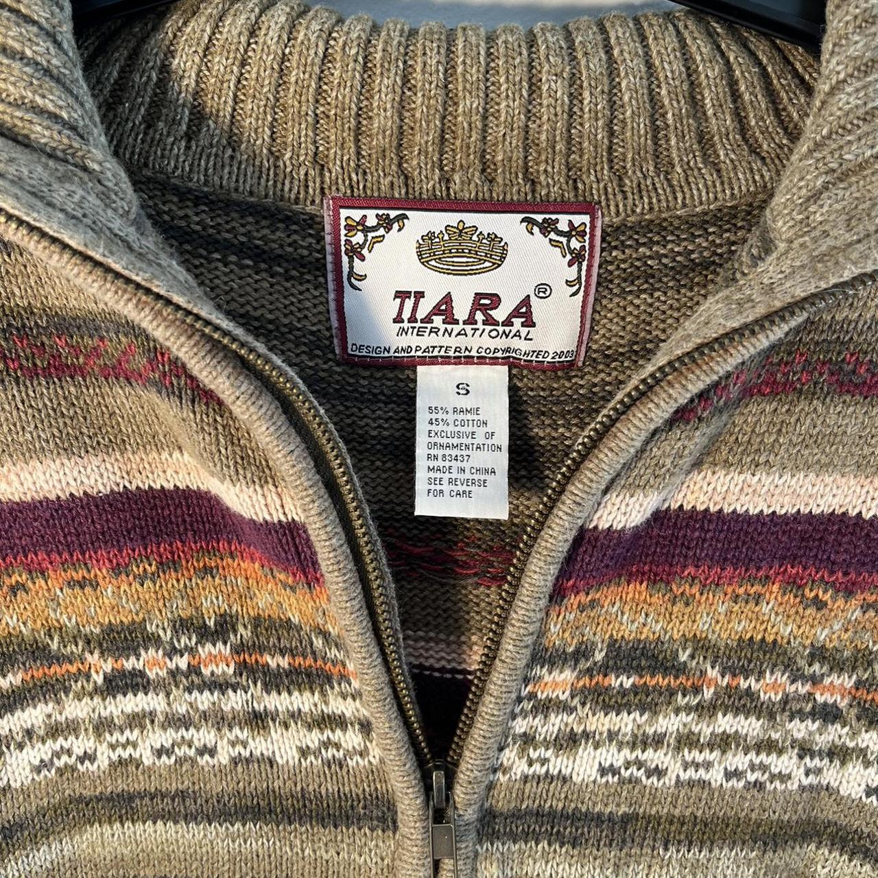 “Tiara International” fair isle cardigan From the... - Depop